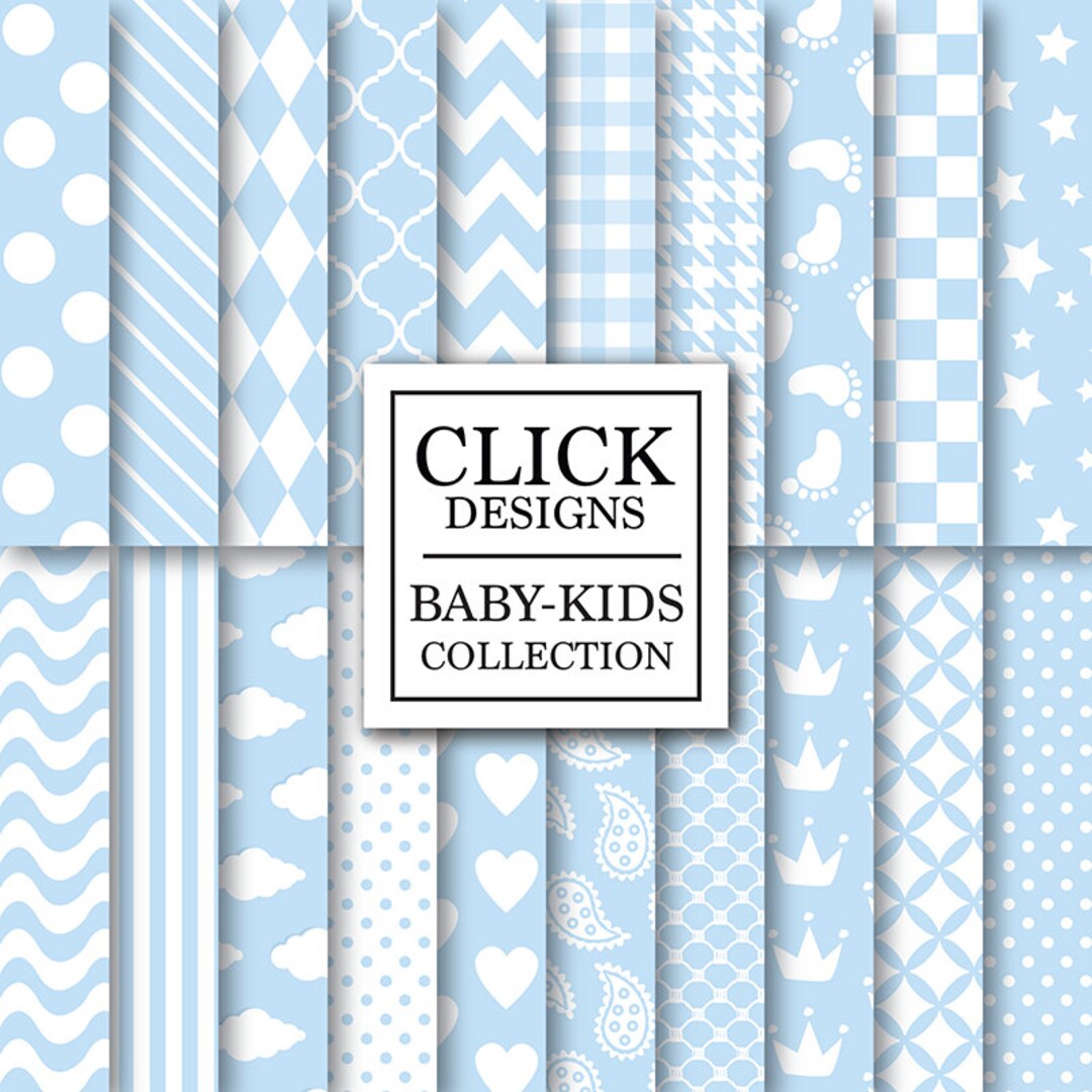 Baby Boy Digital Paper: baby BOY Basics Digital Scrapbook Paper Pack ...