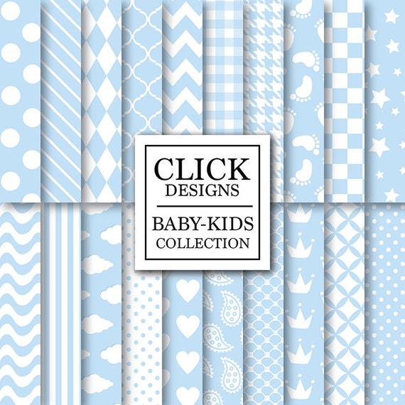 Baby Boy Digital Paper: baby BOY Basics Digital | Etsy