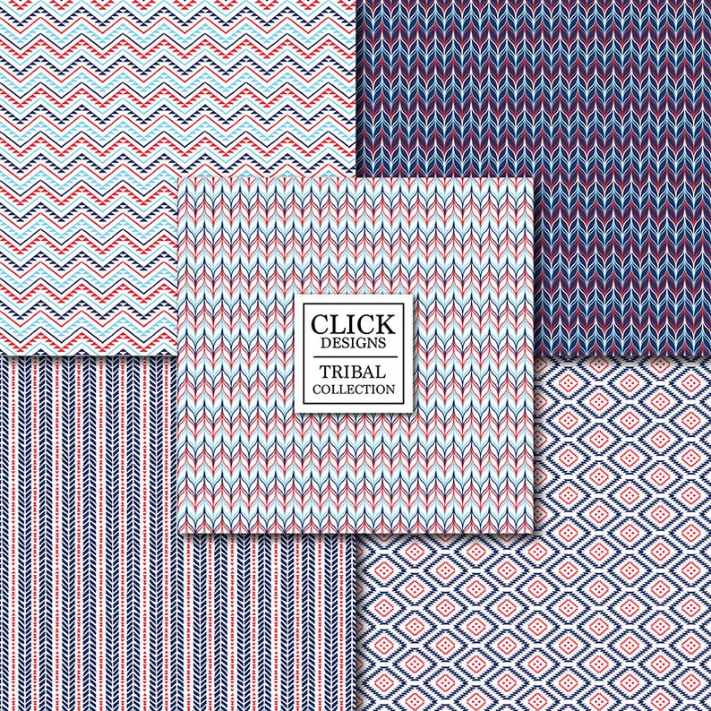 Tribal Nautical Digital Paper: TRIBAL NAUTICAL | Etsy