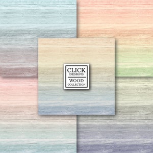 Wood Digital Paper: ombre Wood Distressed Colorful Pastel Wood Rustic ...