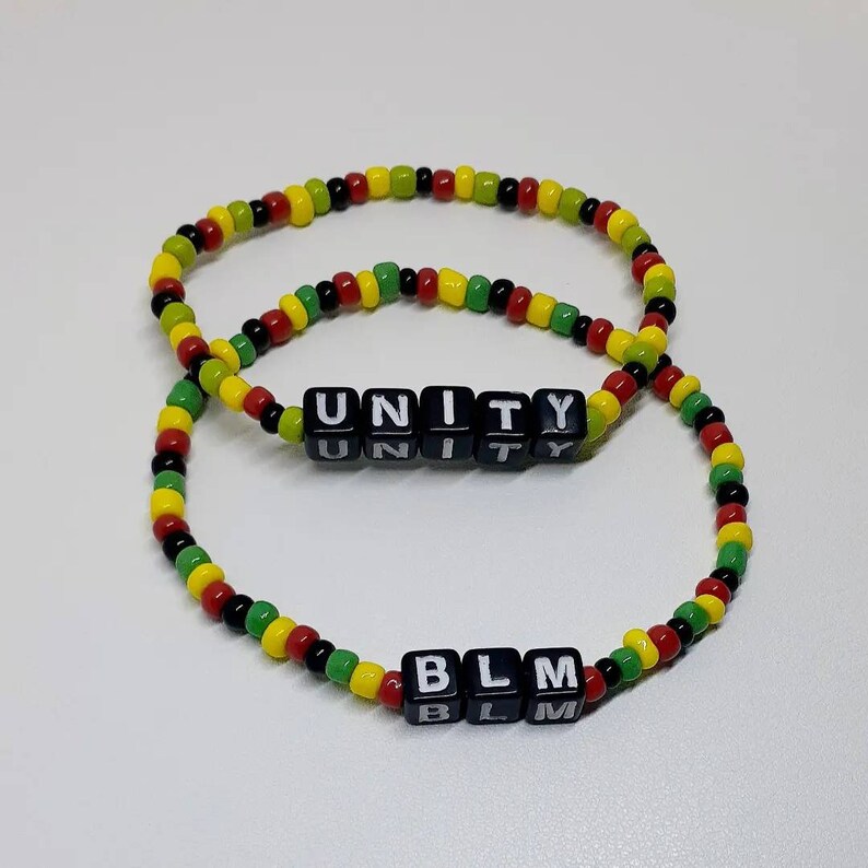 BLM black Lives Matter Unity Stretch Bracelets - Etsy