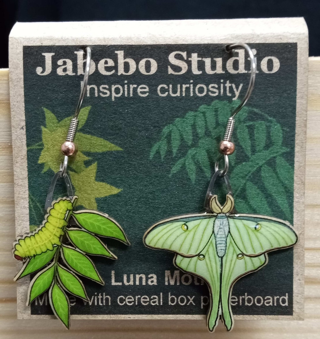 Luna Moth Earrings by Jabebo, Inspiring Curiosity With Recycled Cereal ...