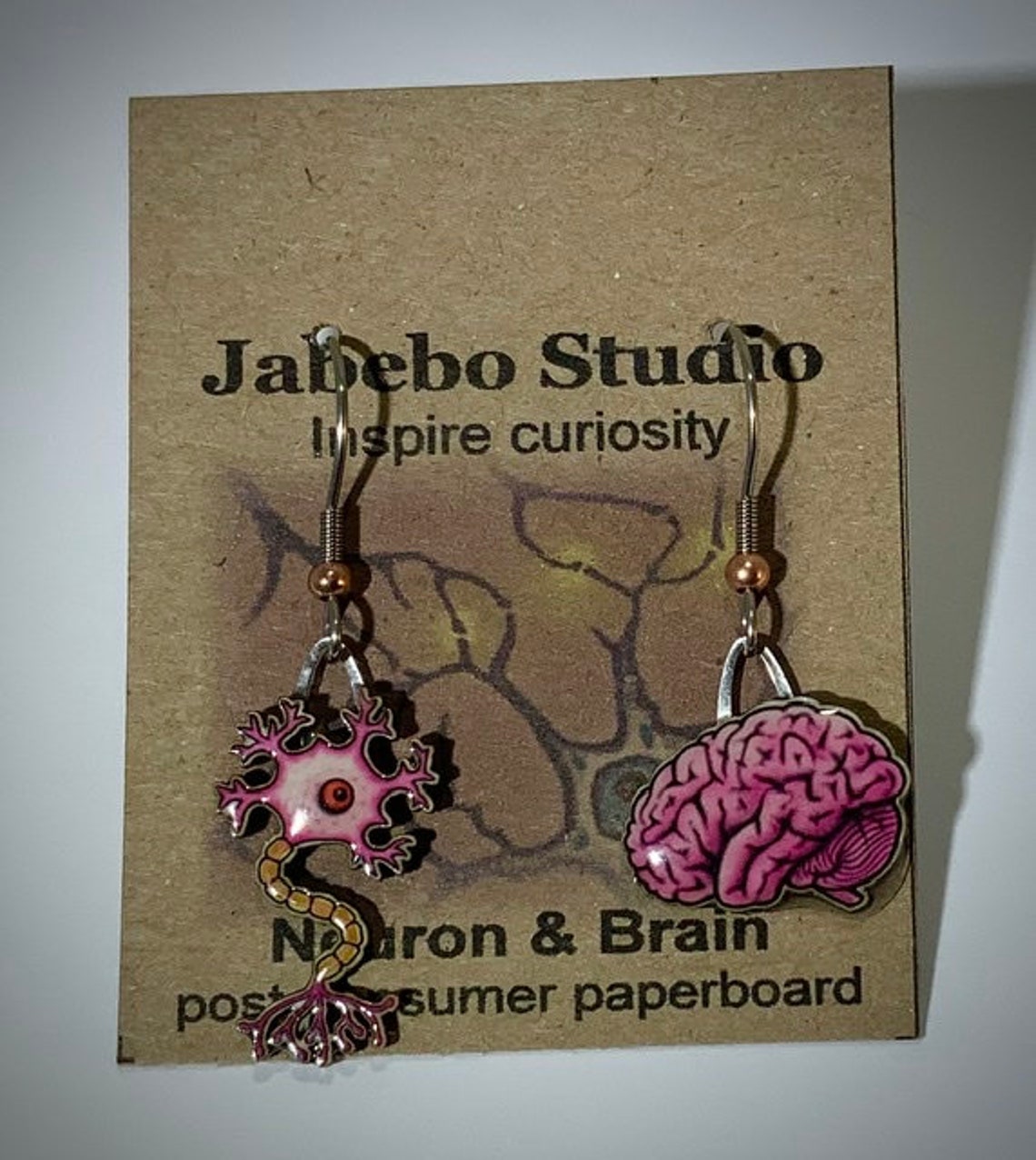 Neuron and Brain Earrings by Jabebo - Etsy