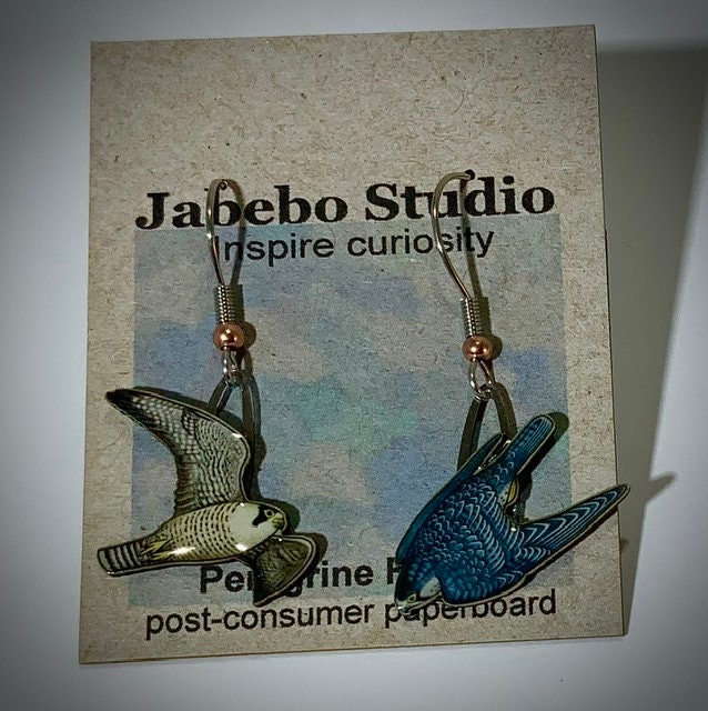 Peregrine Falcon Earrings by Jabebo, Bird Jewelry Made With Reused ...