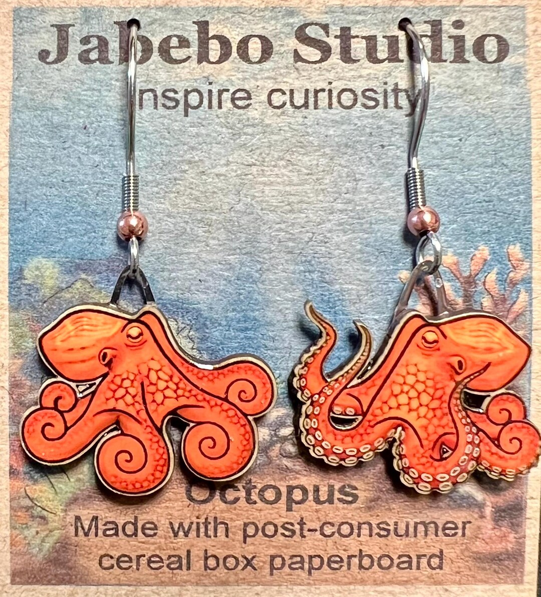 Octopus- Cereal Box Earrings by Jabebo - Etsy