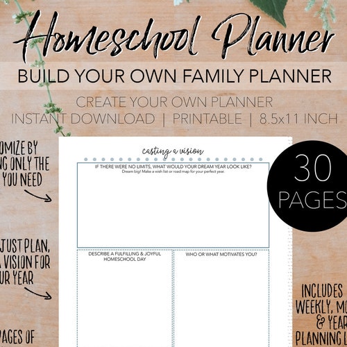 Ultimate Homeschool Planner Create Your Own Printable Home - Etsy