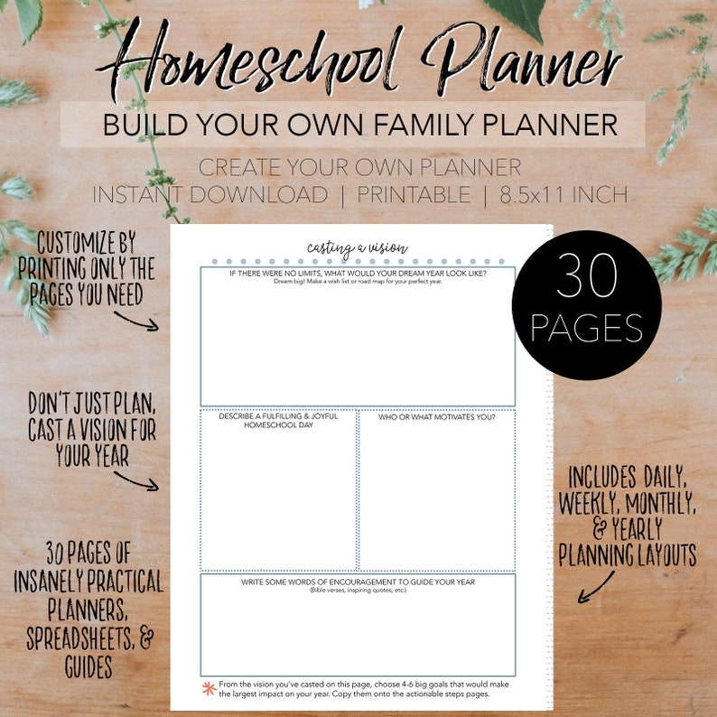 Ultimate Homeschool Planner - Create Your Own Printable Home School ...