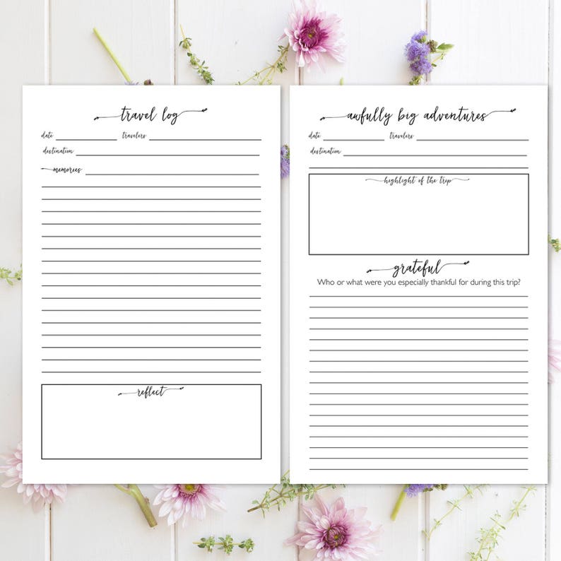 Printable Travel Journal Planner Insert Pages - Create Your Own Travel ... Printable Travel Journal Planner Insert Pages - Create Your Own Travel ...