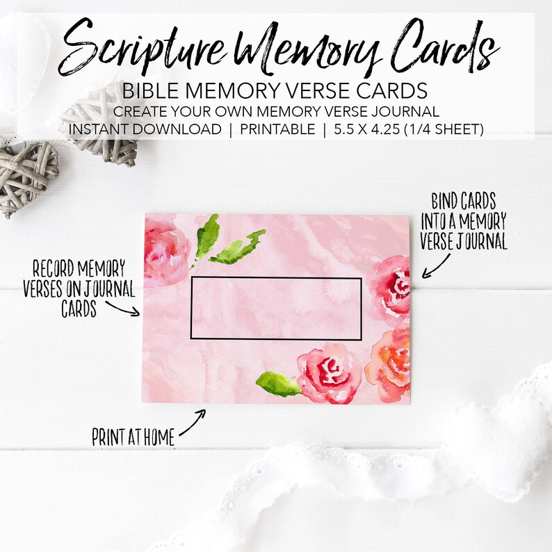 Memory Verse Cards - Create Your Own Memory Verse Journal - INSTANT ...