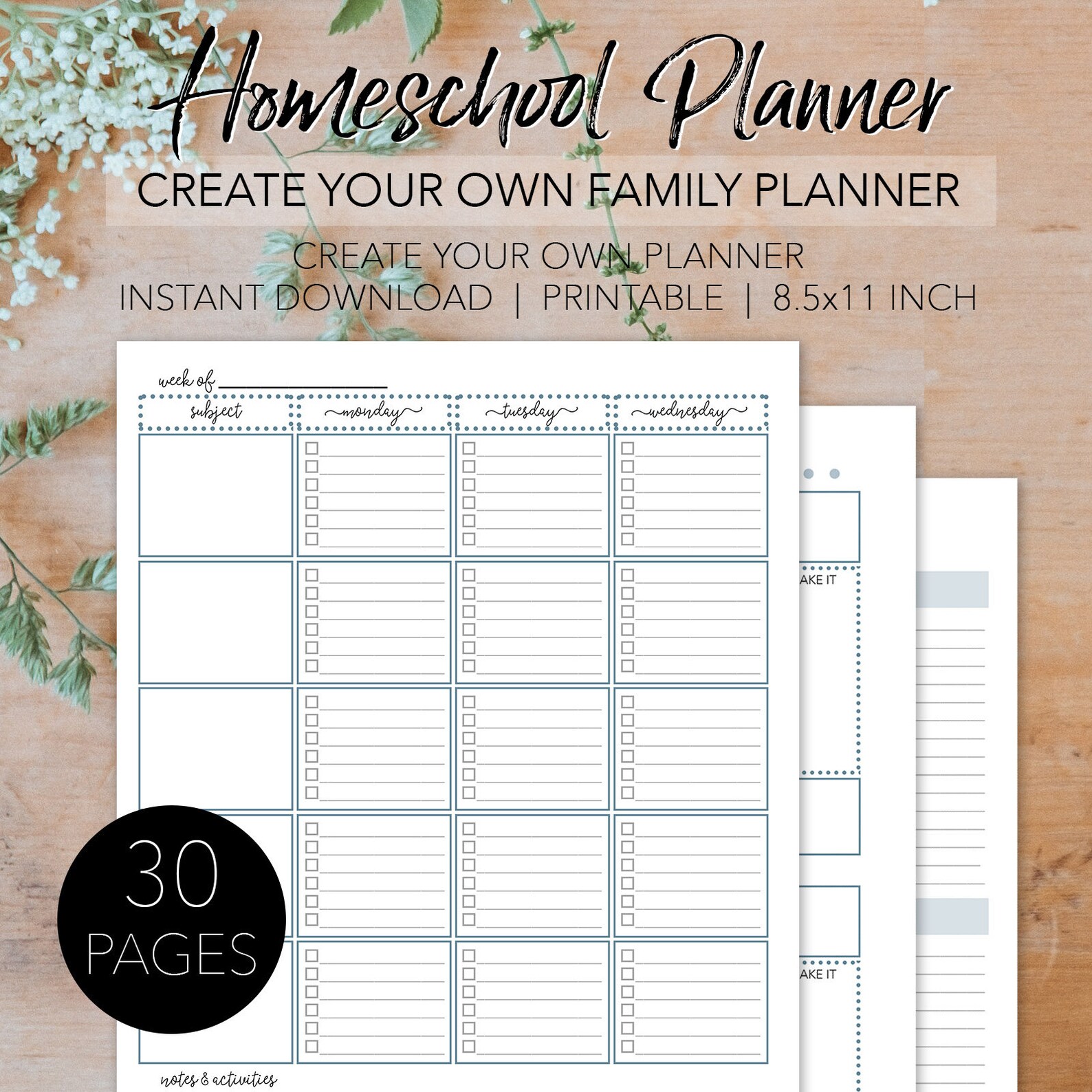 Ultimate Homeschool Planner Create Your Own Printable Home | Etsy