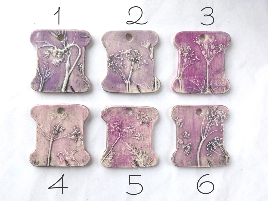 Thread Holder Ceramic Embroidery Thread Holder Botanical - Etsy