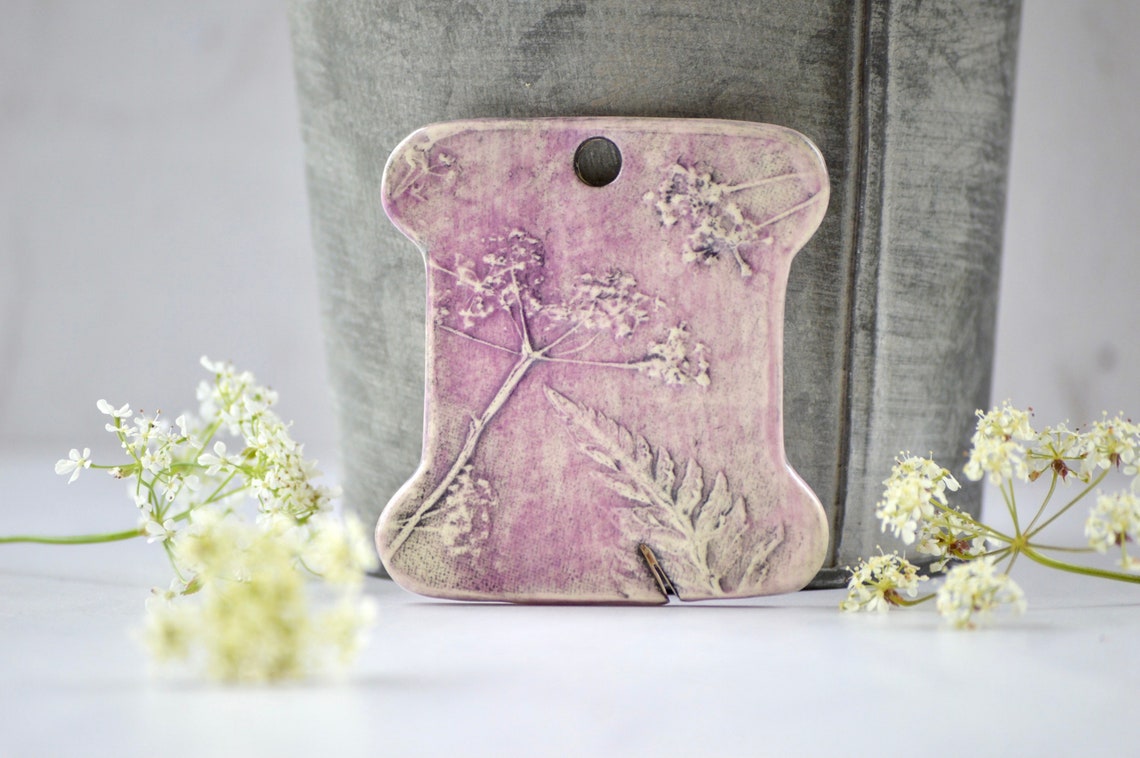 Thread Holder Ceramic Embroidery Thread Holder Botanical - Etsy