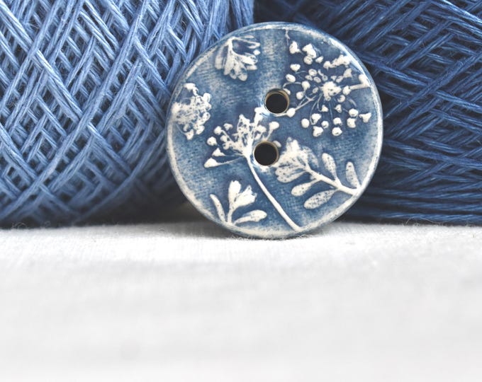 Handmade Ceramic Button: Botanical Button - Etsy