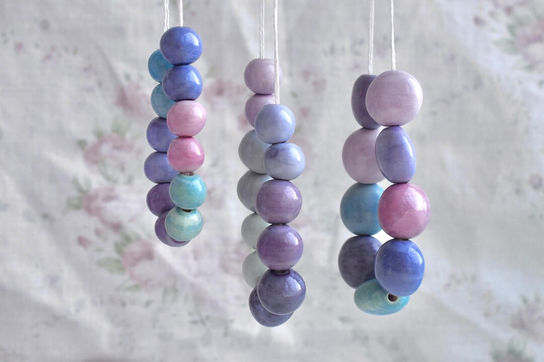 Ceramic Bead Set, Set of Beads, Ceramic Beads, Round Beads, Jewellery ...