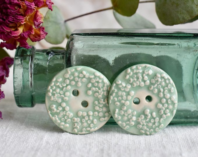 Botanical Button, Ceramic Button, Sew on Buttons, 18mm Buttons, Ceramic ...