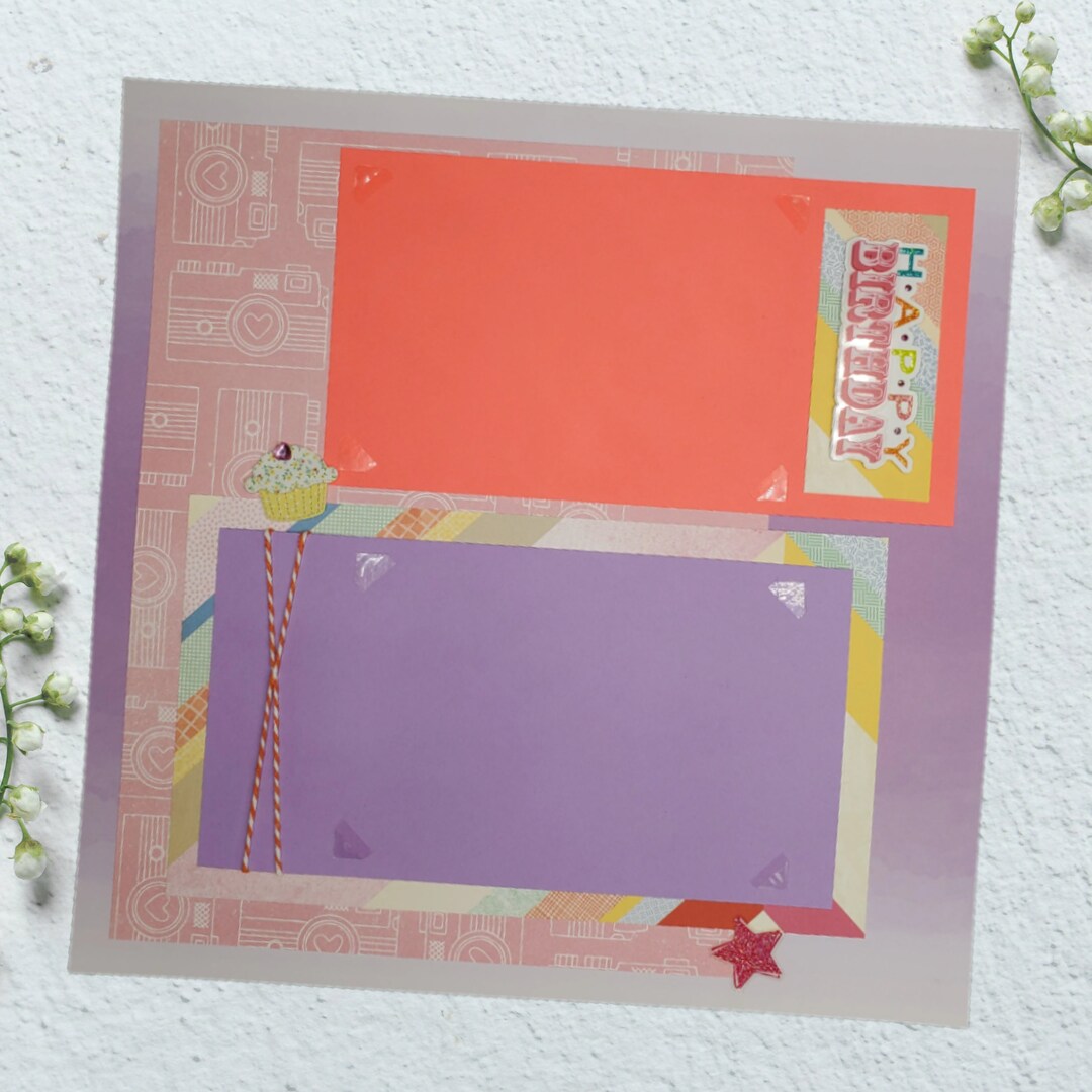 Happy Birthday- 12X12 Scrapbook Page, Birthday Premade Scrapbook Page ...