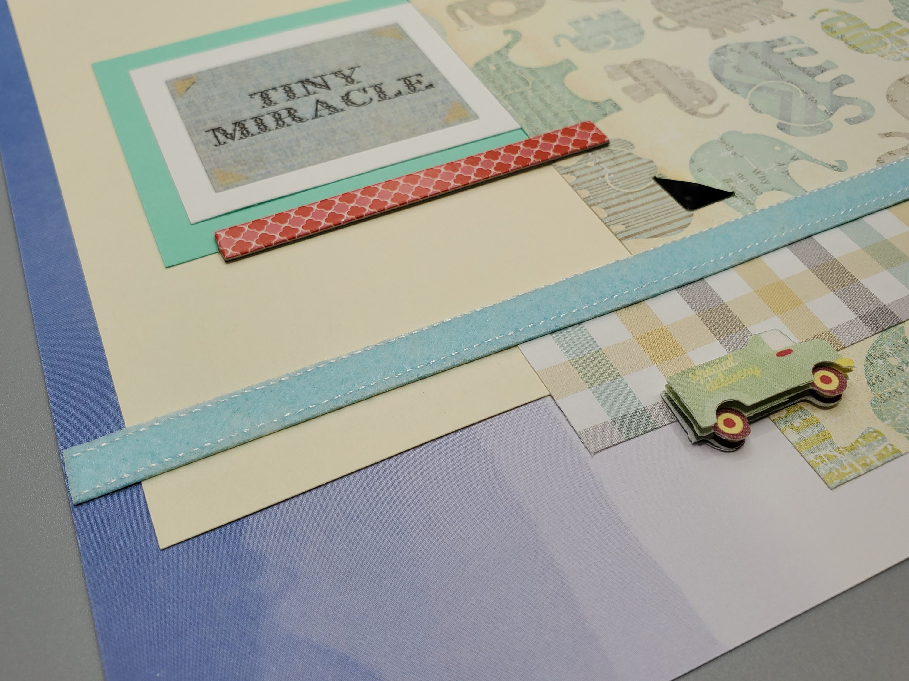 Tiny Miracle- 12X12 Scrapbook Page, Baby Premade Scrapbook Page ...