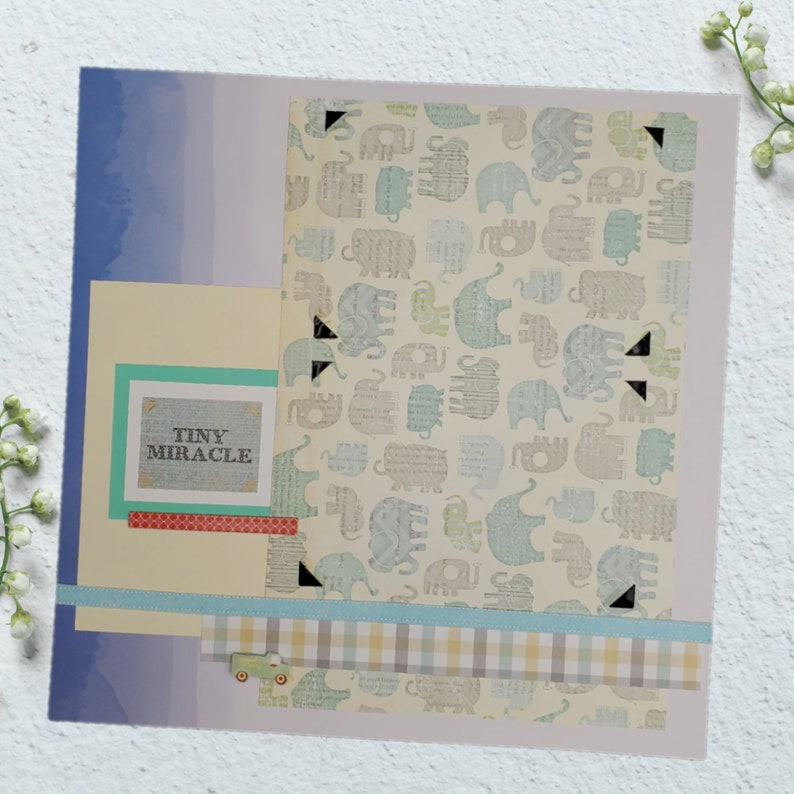 Tiny Miracle- 12X12 Scrapbook Page, Baby Premade Scrapbook Page ...