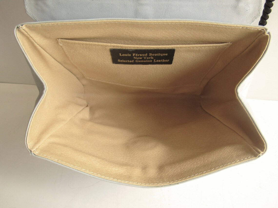 Louis Féraud Paris Vintage Powder Blue Soft Lambskin Leather | Etsy