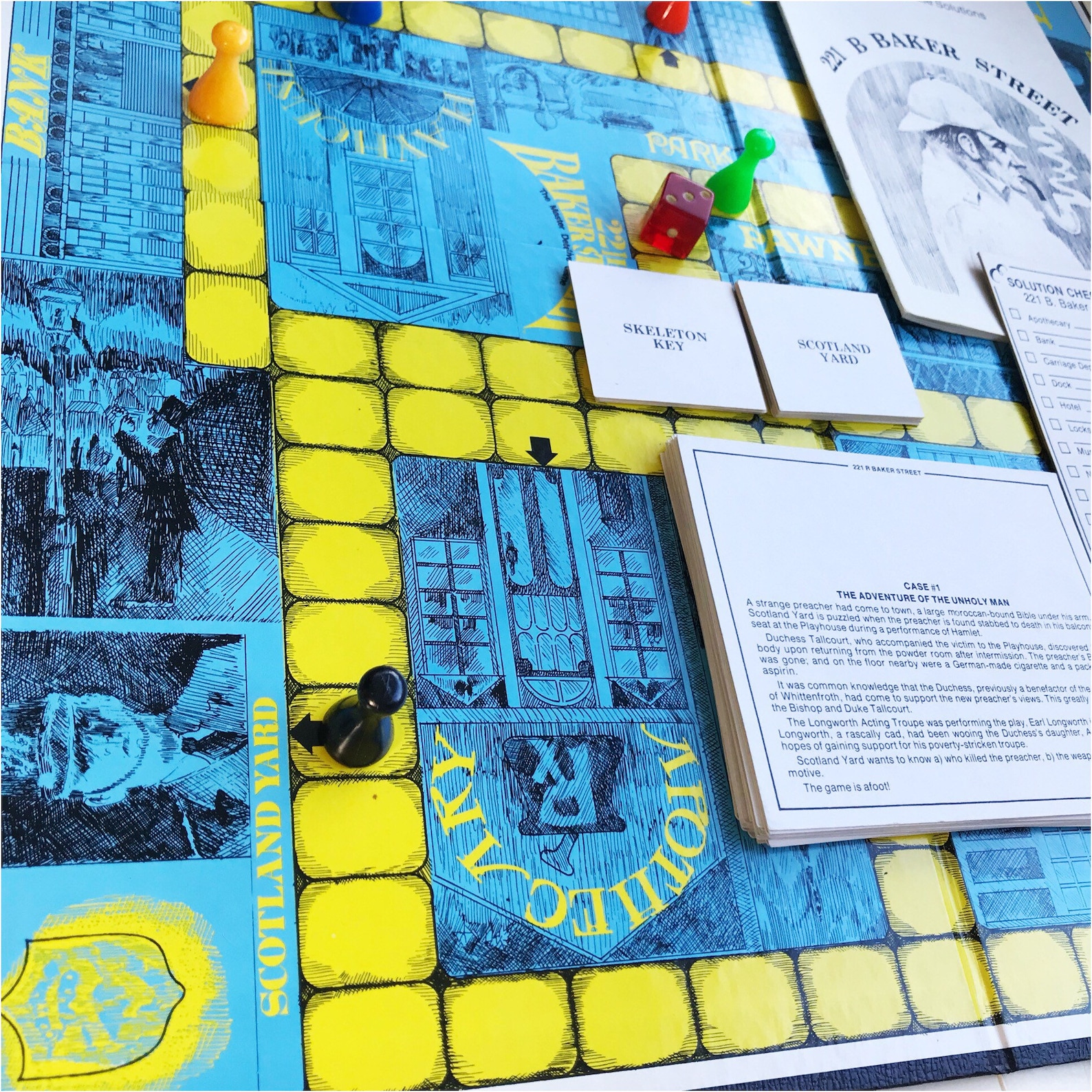 Sherlock Holmes Board Game 221 B Baker St., 1978 COMPLETE - Etsy