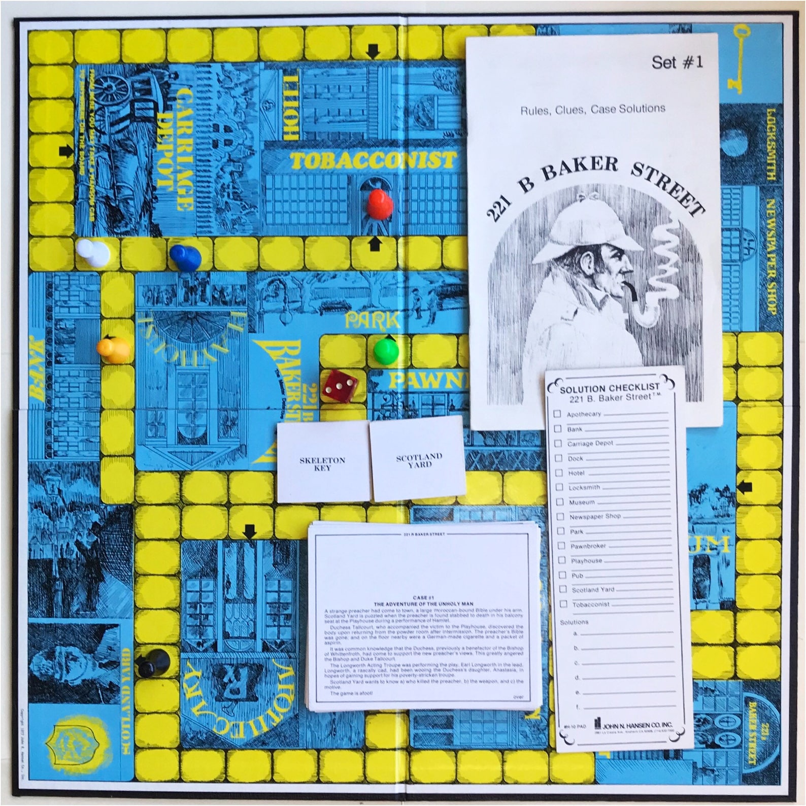 Sherlock Holmes Board Game 221 B Baker St., 1978 COMPLETE - Etsy