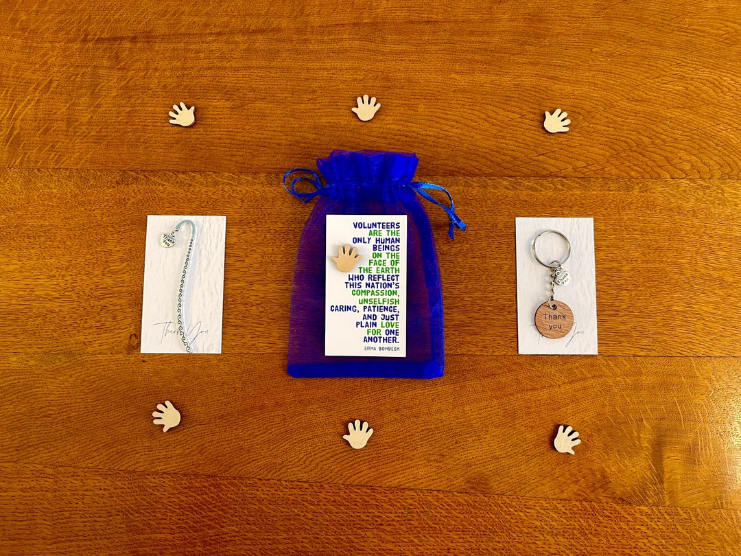 Volunteer Thank You Gift Set: Personalized Card & Keychain/bookmark - Etsy