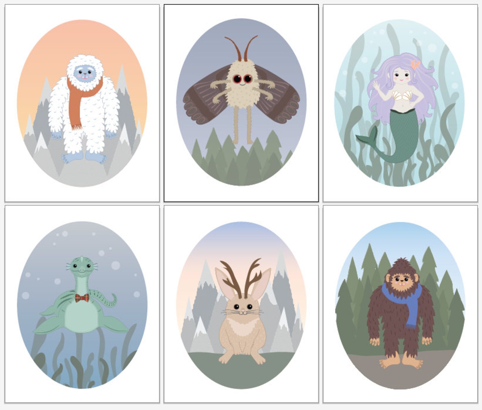 Cryptozoology Children's Art - Crypto Critters PDF Download - 6 Prints ...