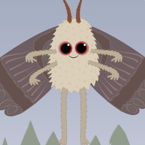 Mothman Children's Art Marv the Mothman Flying in Sky | Etsy