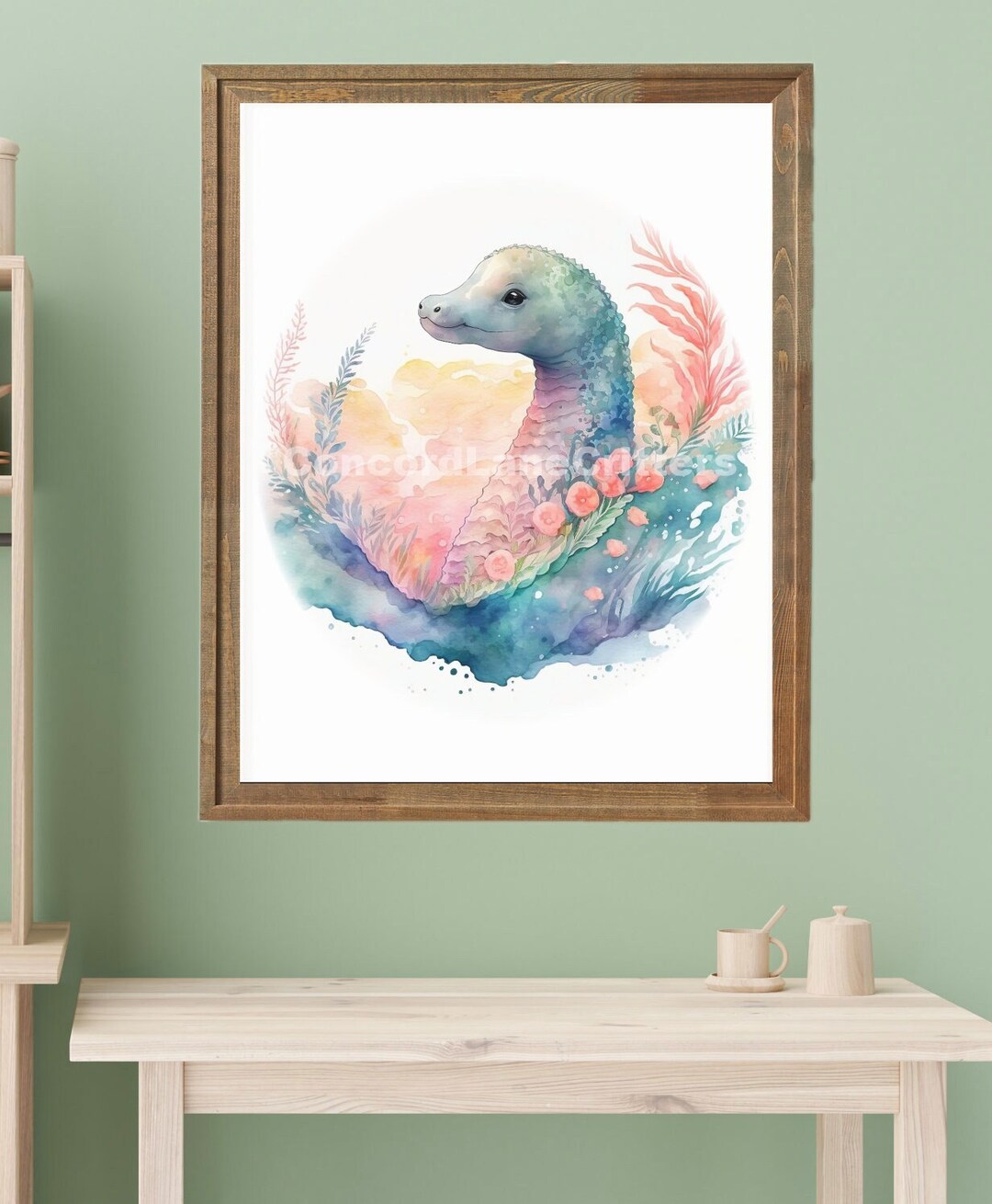 Loch Ness Monster Nessie Children's Nursery Art Cute - Nessie the Lake ...