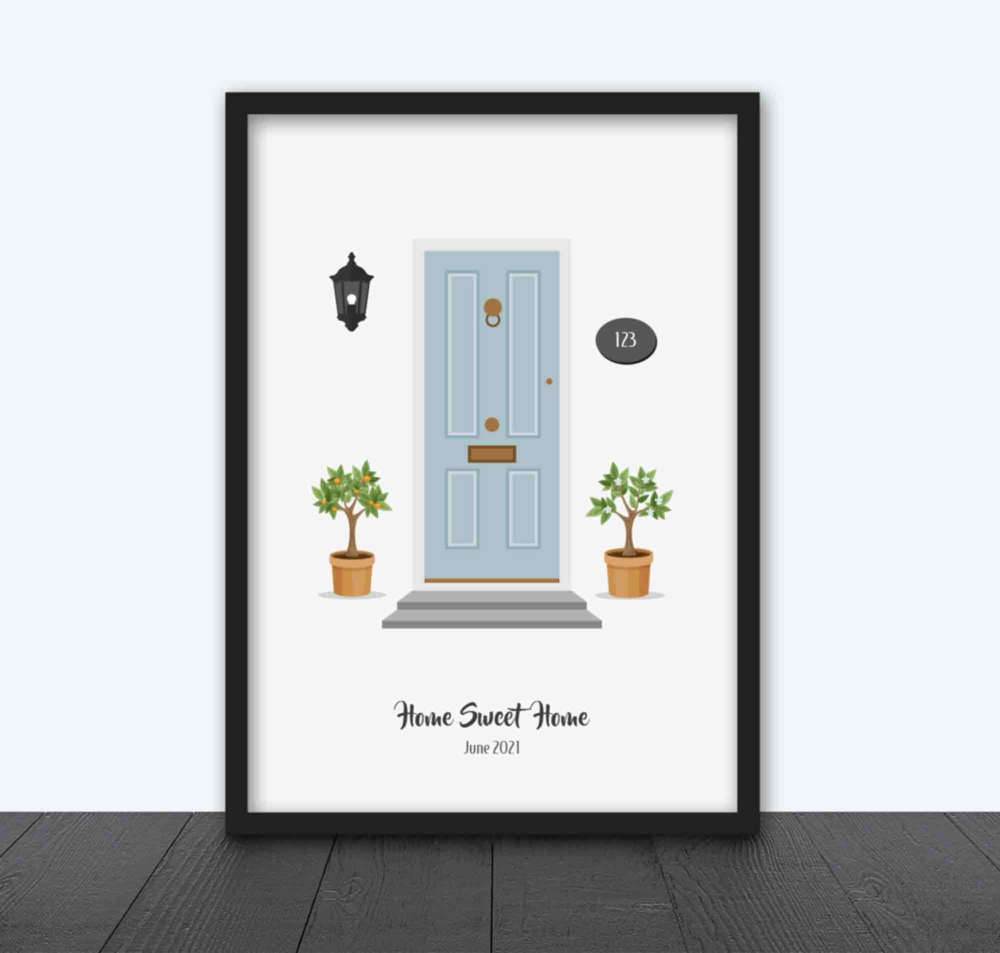 Personalised Front Door Print / Housewarming Gift / Home Print - Etsy