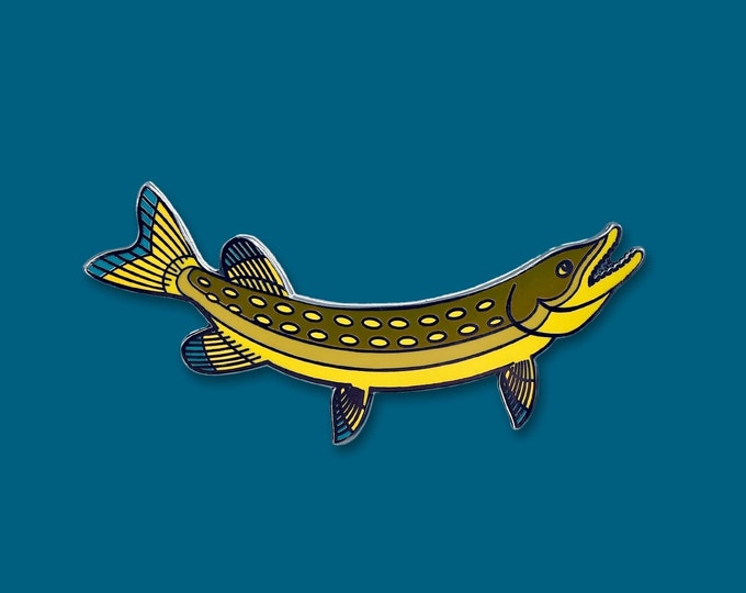 Pike Hard Enamel Lapel Pin, Badge, Brooch, Pin, Animal, Nature ...