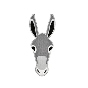 Donkey - Patch, Iron On, Badge, Embroidery, Patches, Animal, Nature ...