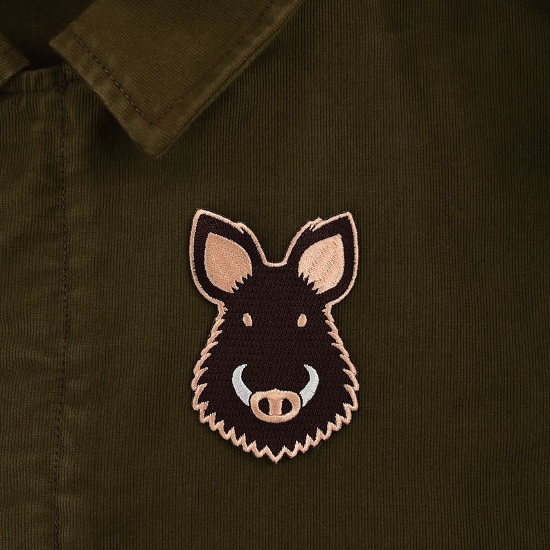 Wild Boar - Patch, Iron On, Badge, Embroidery, Patches, Animal, Nature ...