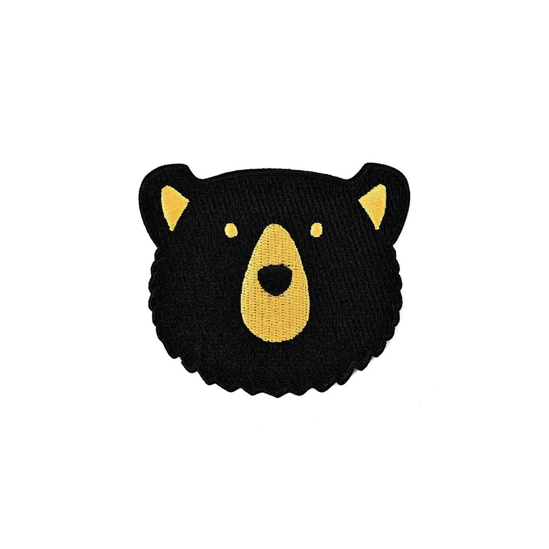 Black Bear - Patch, Iron On, Badge, Embroidery, Patches, Animal, Nature ...