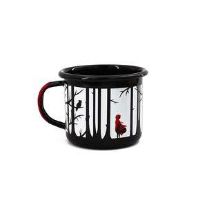 Red Riding Hood Enamel Mug - Camping Mug, Fairy Tale, Wolf, Forest ...