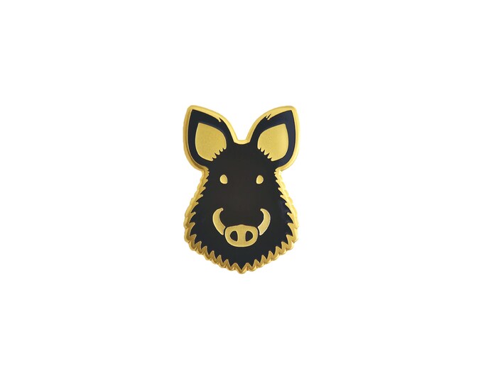 Wild Boar Hard Enamel Lapel Pin, Badge, Brooch, Pin, Animal, Forest ...