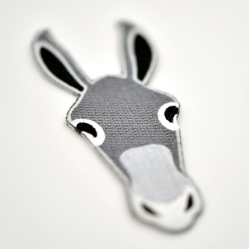 Donkey - Patch, Iron On, Badge, Embroidery, Patches, Animal, Nature ...