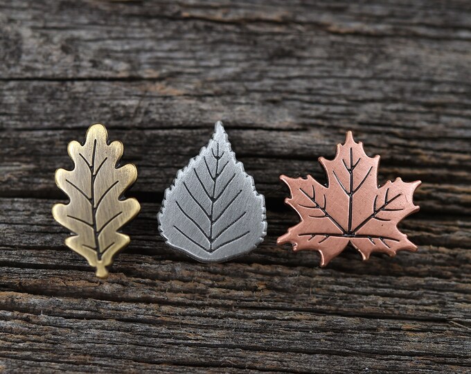 Set of 3 Leaf Pins - Lapel Pin, Badge, Brooch, Pin - Etsy