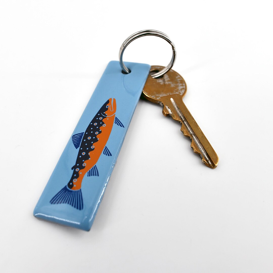 Trout Enamel Keychain - Flyfishing, Fisherman, Fish, Brown Trout ...