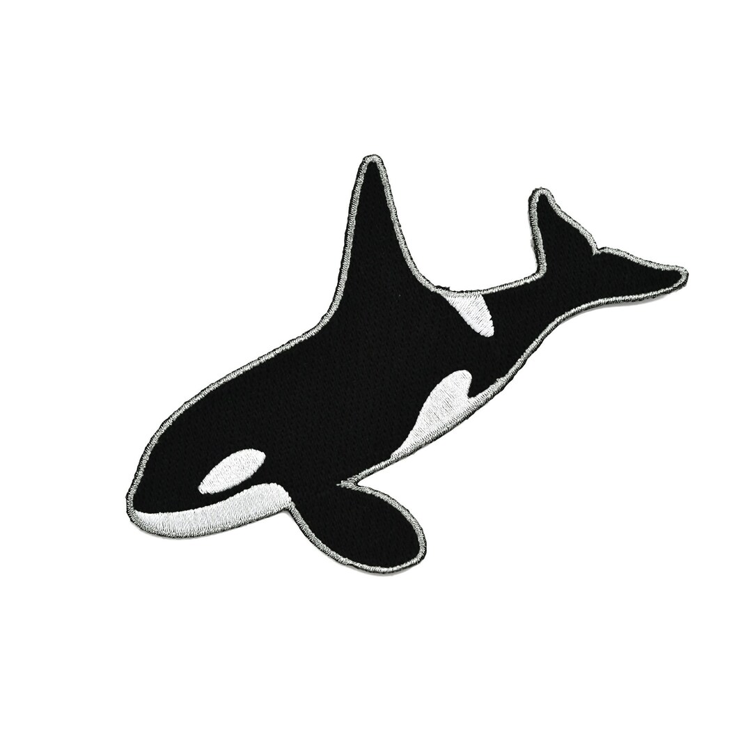 Orca Patch, Iron On, Badge, Embroidery, Patches, Nature, Wildlife, Whale, Killer Whale ...
