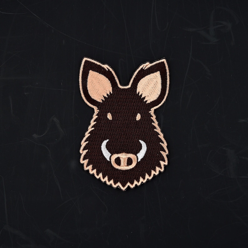 Wild Boar - Patch, Iron On, Badge, Embroidery, Patches, Animal, Nature ...
