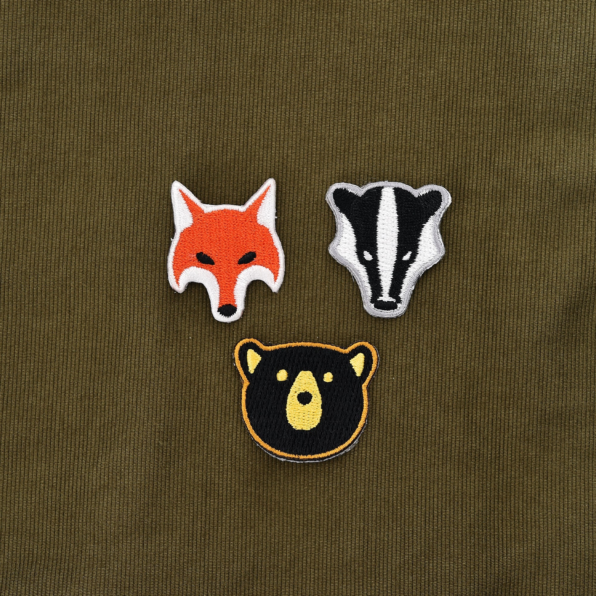 Bear, Fox and Badger Small Patch-set - Iron On, Badge, Embroidery ...