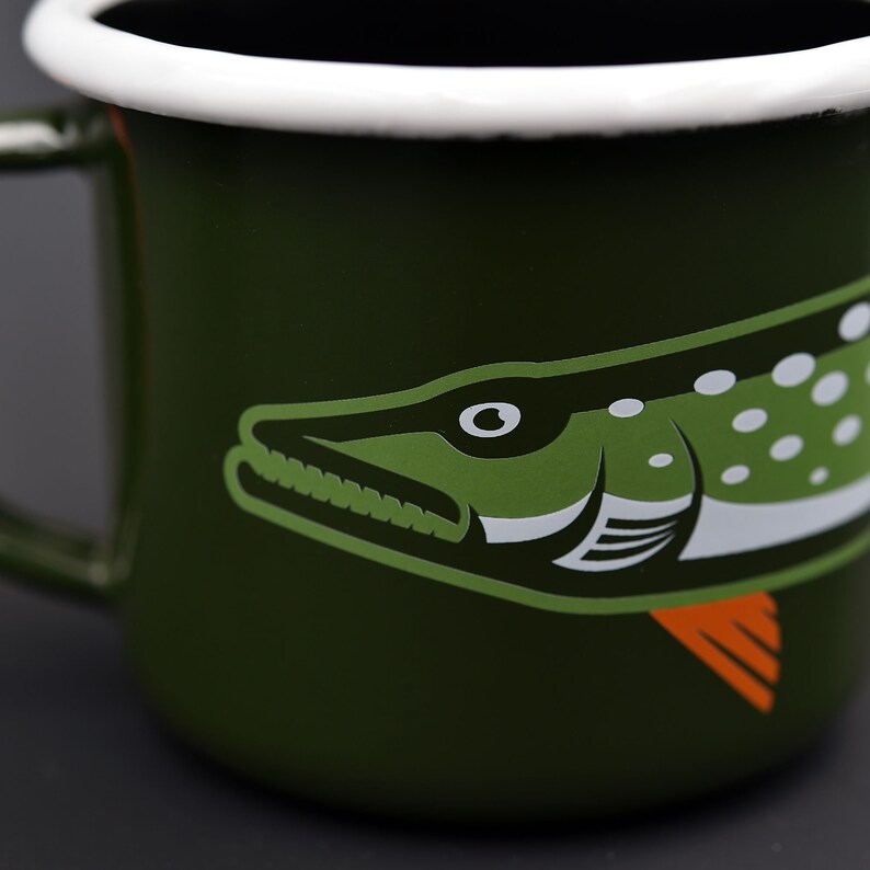 Pike Enamel Mug Camping Mug Handmade in the EU - Etsy