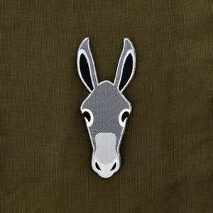 Donkey - Patch, Iron On, Badge, Embroidery, Patches, Animal, Nature ...