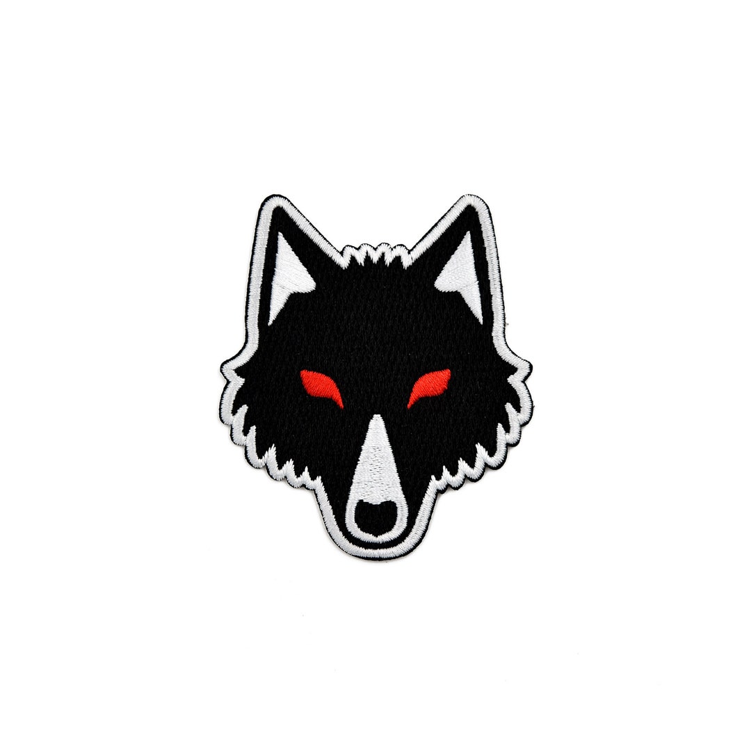 Black Wolf Patch - Iron-on Animal Embroidery, Forest Wildlife Badge ...