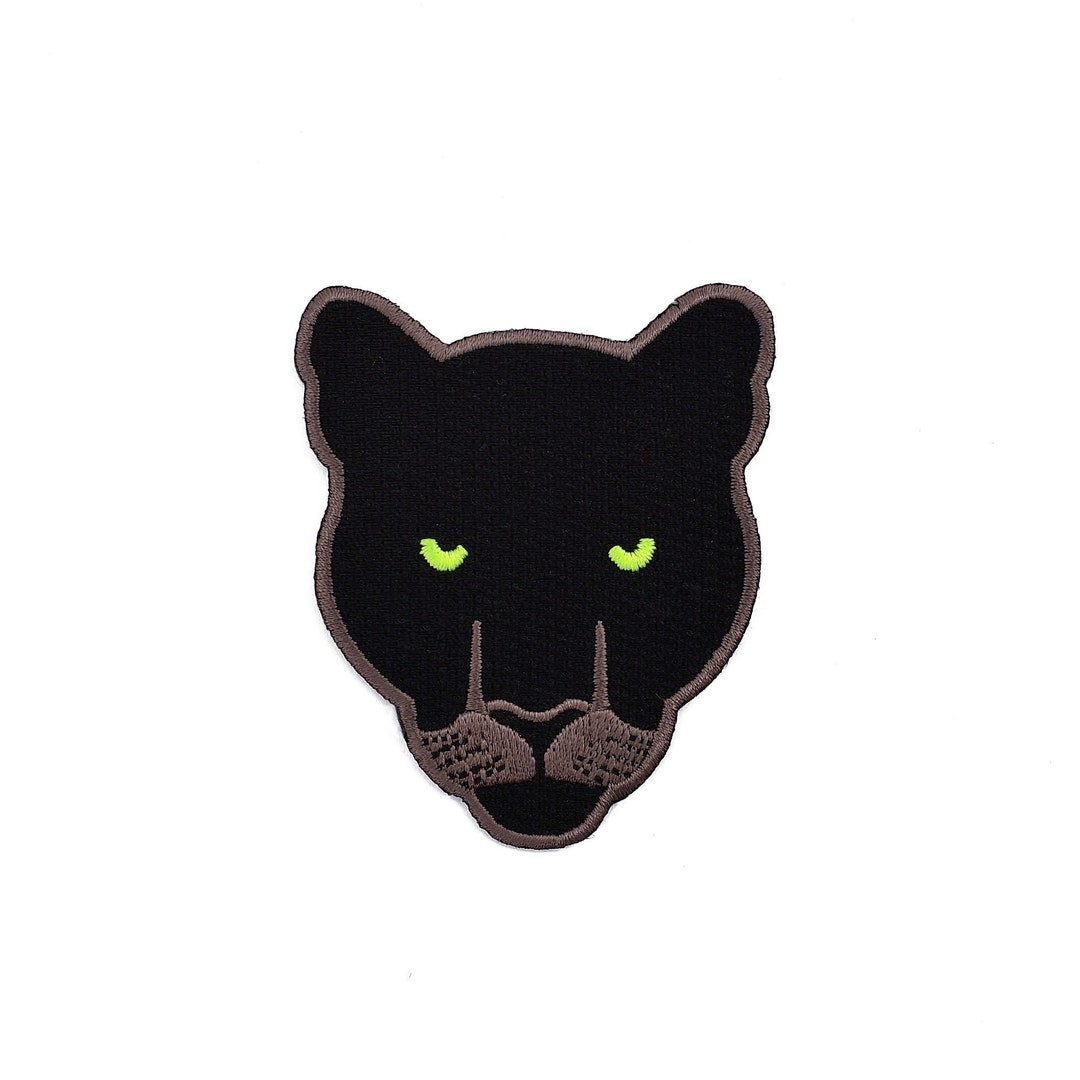 Black Panther Green Eyes - Patch, Iron On, Badge, Embroidery, Patches ...