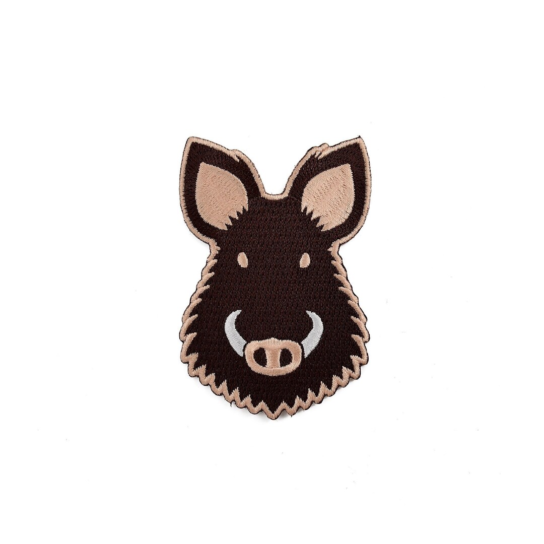Wild Boar - Patch, Iron On, Badge, Embroidery, Patches, Animal, Nature ...