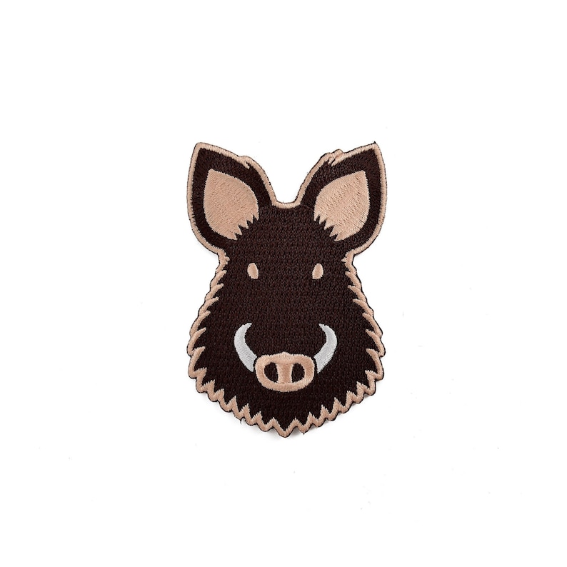 Wild Boar - Patch, Iron On, Badge, Embroidery, Patches, Animal, Nature ...