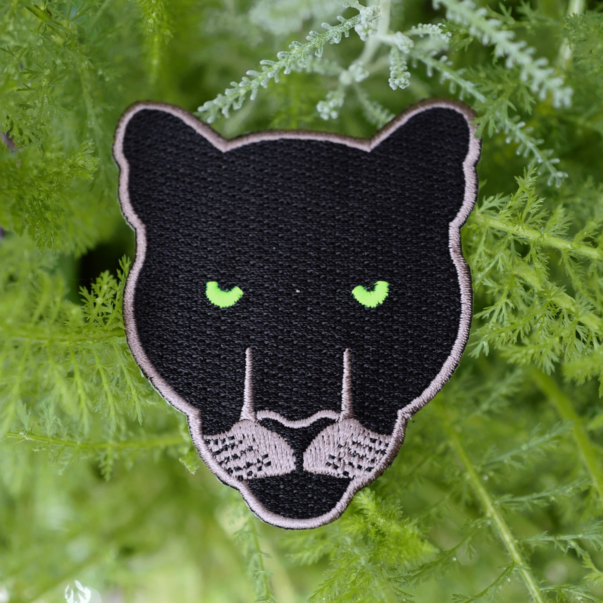 Black Panther Green Eyes - Patch, Iron On, Badge, Embroidery, Patches ...