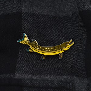 Pike - Hard Enamel Lapel Pin, Badge, Brooch, Pin, Animal, Nature ...